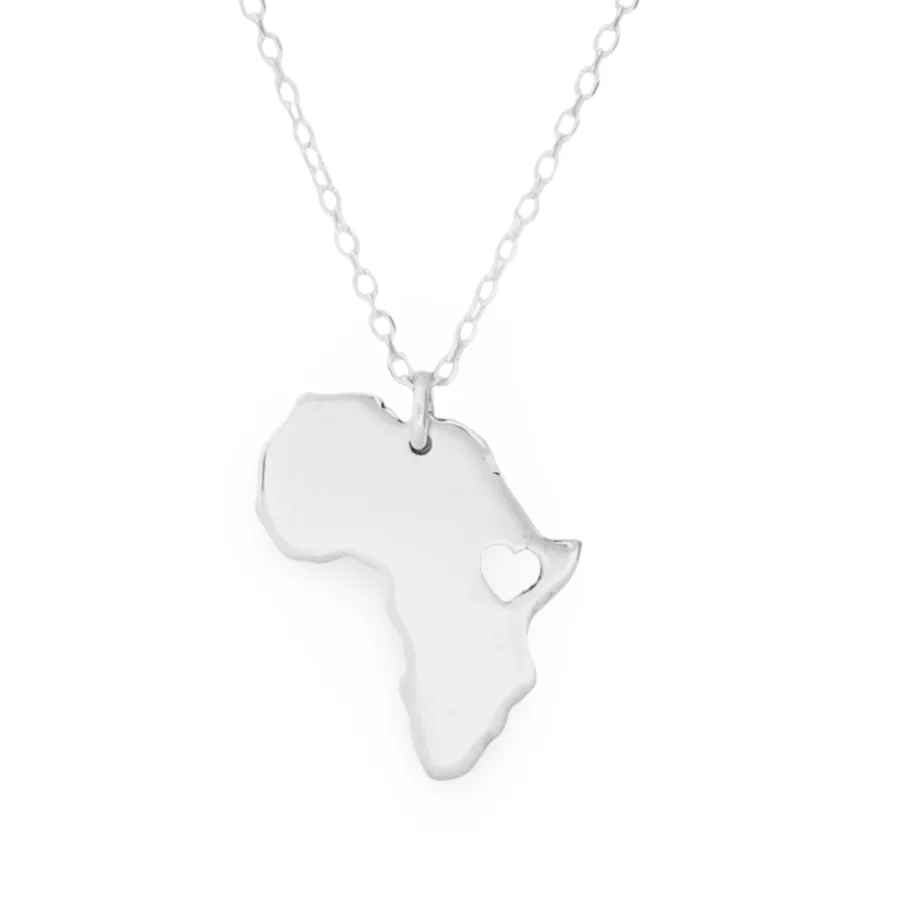 Silver Map Africa Pendant, Handmade For You By AfricanDreamland